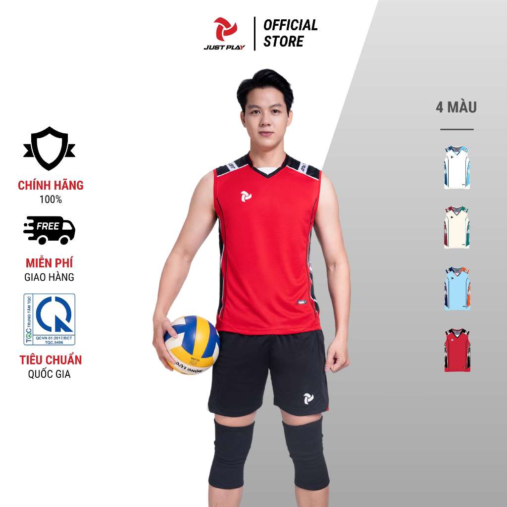 Bộ Quần Áo Bóng Chuyền Nam Just Play SERVY - Form Nam Nữ riêng - Chất Vải Mè Siêu Co Giãn Thoáng ...