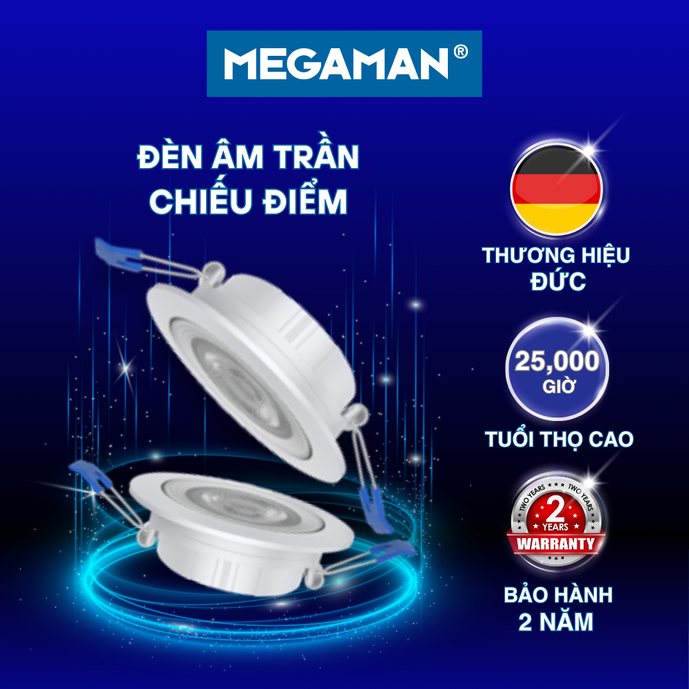 [CHÍNH HÃNG ĐỨC] Đèn LED âm trần chiếu điểm Spotlight MEGAMAN 5W 7W mặt ...