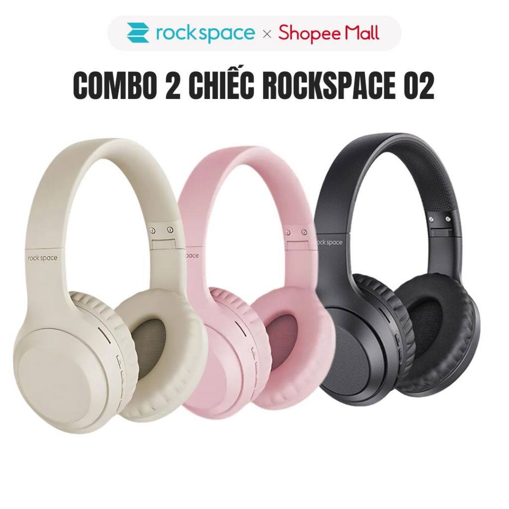 Combo 2 Tai nghe bluetooth chụp tai Rockspace O2 có micro nghe nhạc ...