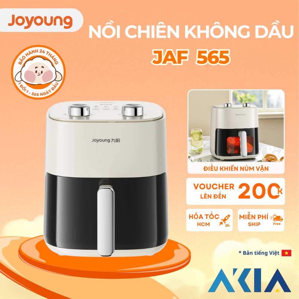Nồi chiên không dầu Joyoung 5L JAF-565 - Công suất 1500W, Điều khiển núm xoay - Bản tiếng Việt ...