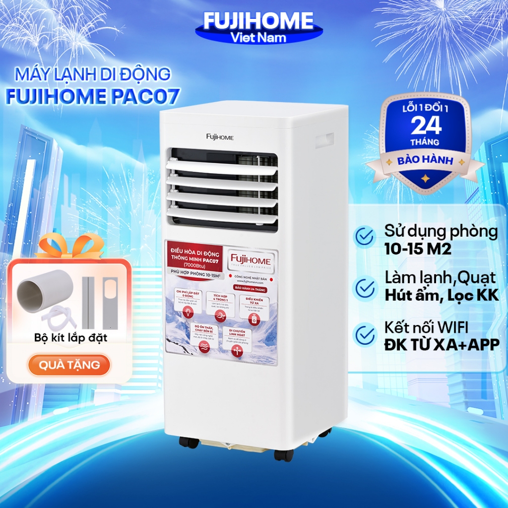 Máy lạnh di động Fujihome PAC07 nhập khẩu chính hãng công suất 7000BTU ...