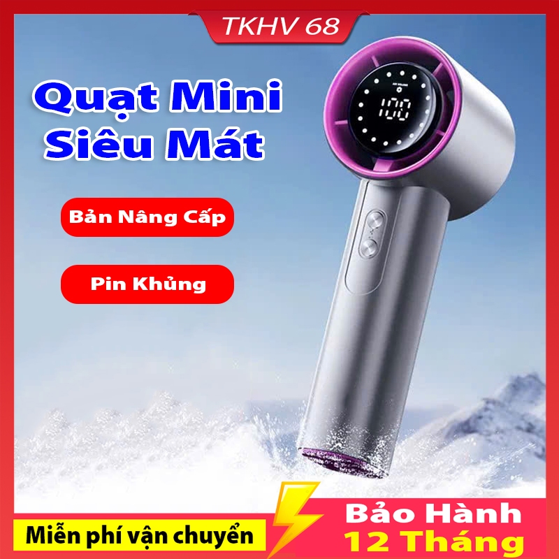 Quạt cầm tay mini M8 Pro 4000mAh di động có thể sạc gió mạnh 100 tốc độ turbo phản lực màn hình ...
