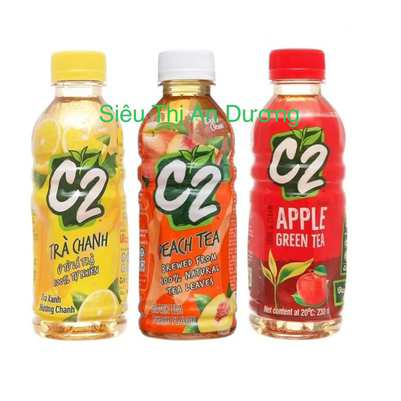 Thùng/Lốc 6 Chai Nước C2 trà đào, trà chanh, trà táo 355 ml [Date mới ...