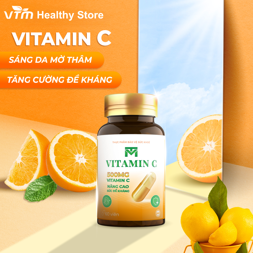Viên uống VTM Vitamin C bổ sung vitamin C, sáng da, mờ thâm, tăng cường ...