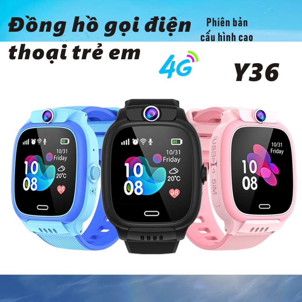 Đồng hồ gọi điện thoại trẻ em Y36,đồng hồ thông minh nghe gọi lắp sim 4G,Nghe Gọi video,Bảo hành ...