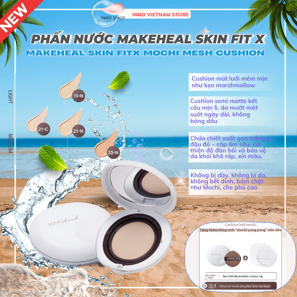 Phấn nước Makeheal Skin FitX Mochi Mesh Cushion 13g | Shopee Việt Nam