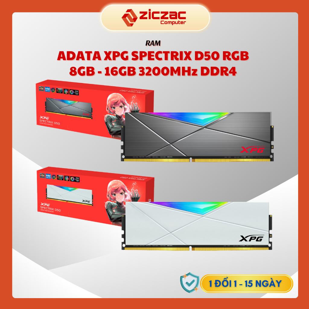 Ram Adata XPG Spectrix D50 RGB 8GB 16GB bus 3200Mhz DDR4 led đẹp - BH ...