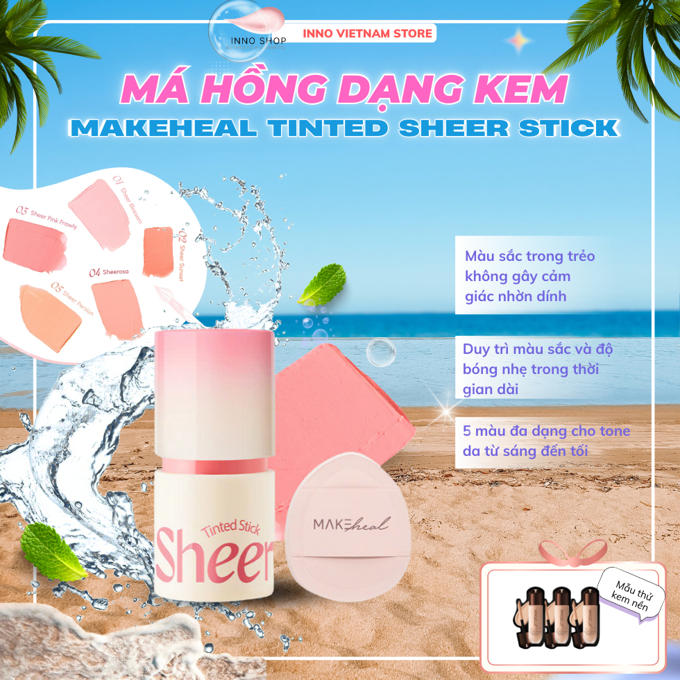 Má hồng dạng kem MAKEHEAL Sheer Tinted Stick 5 màu, mịn lì trong veo | Shopee Việt Nam
