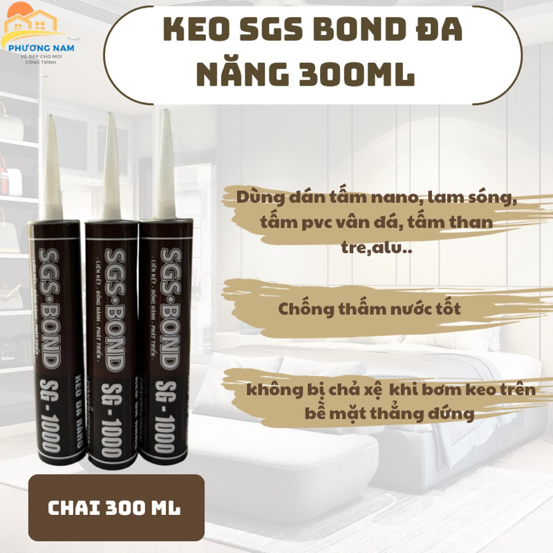 Keo SGS-BOND siêu dính dán đa năng, dùng để dán tấm ốp tường, tấm nhựa giả đá 300ml. | Shopee ...