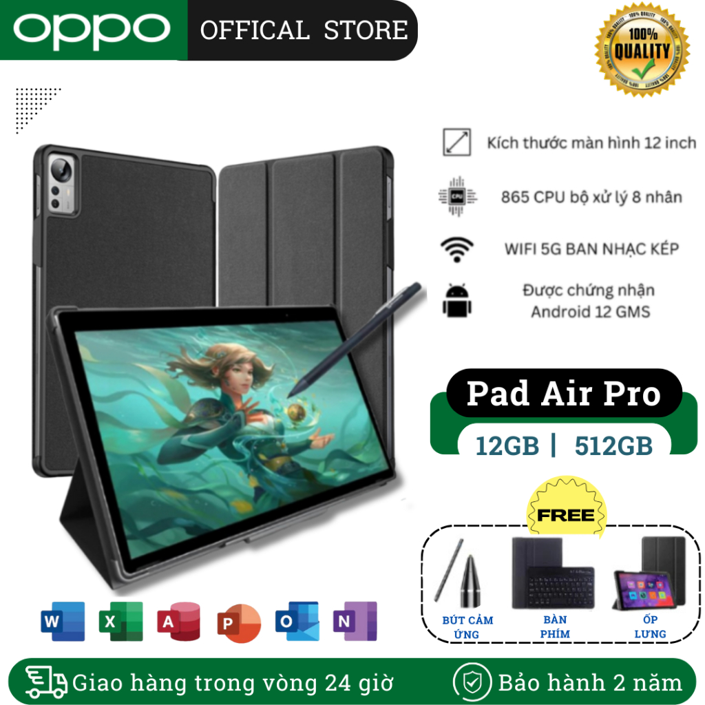 MẪU MỚI Oppo Pad Air Pro 12 inch Tablet| 12+512GB | Hai SIM 4G | Máy ...