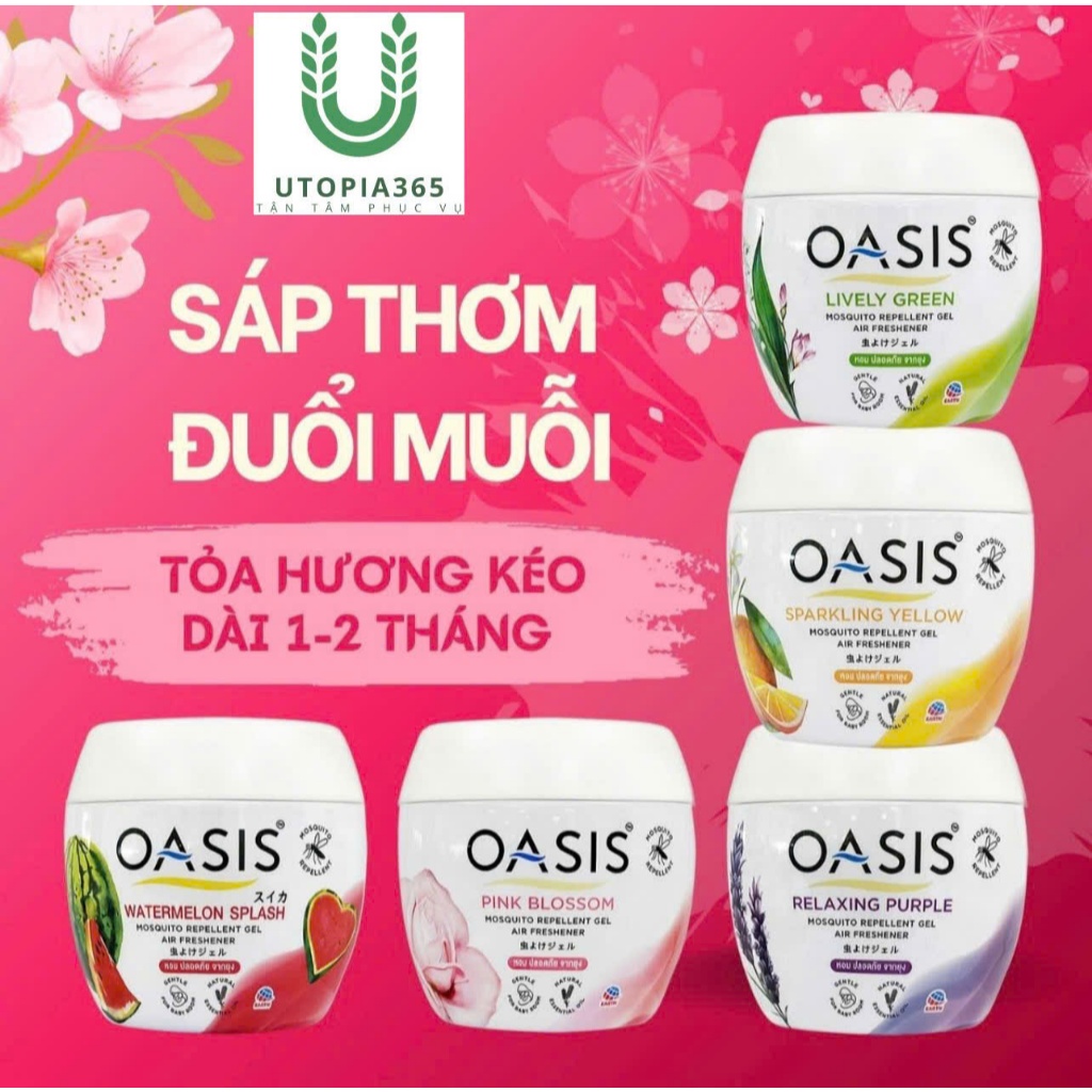 Sáp thơm OASIS Đuổi Muỗi 2in1 Đa Dạng Hương Thơm | Shopee Việt Nam
