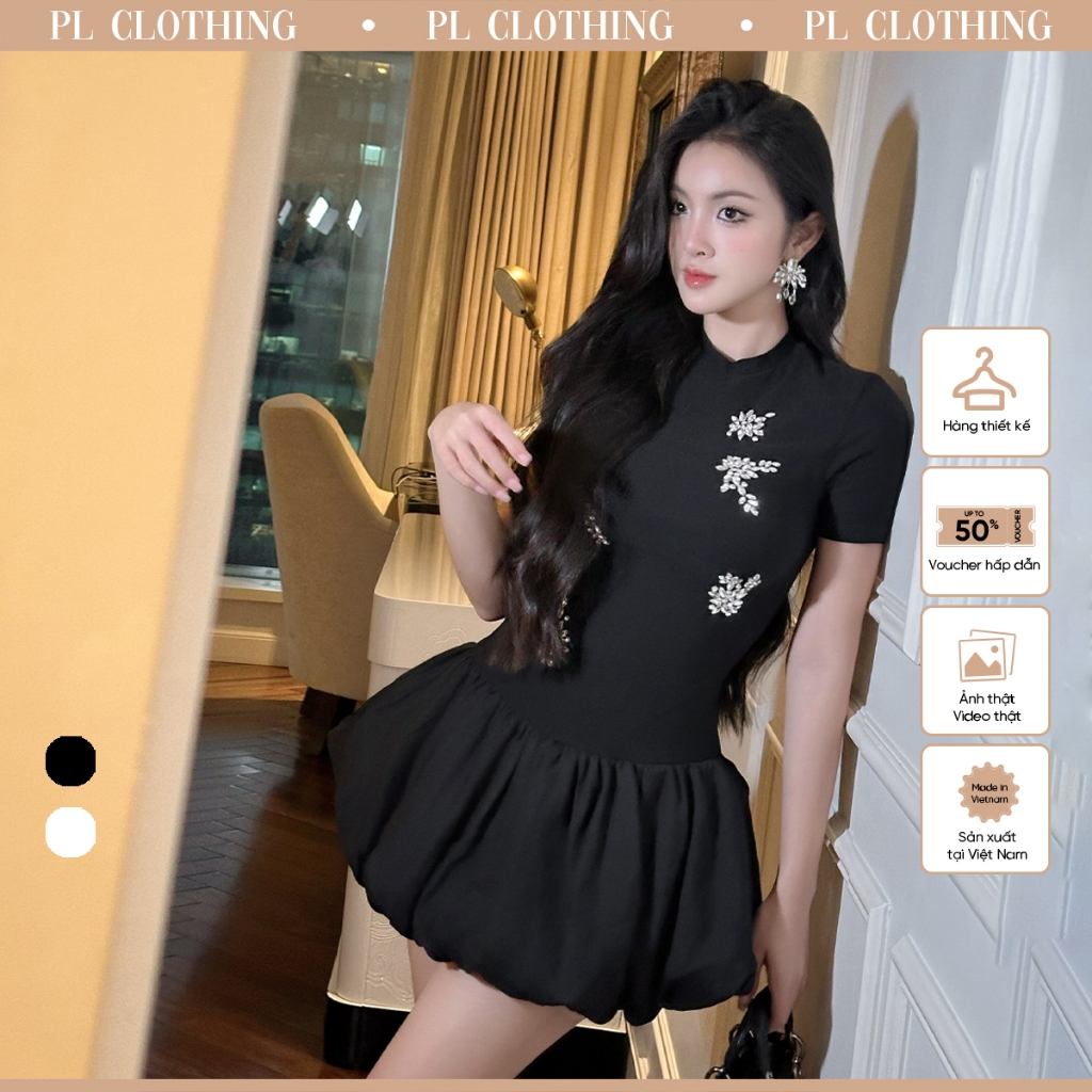 PL CLOTHING l Đầm Ôm Body Dáng Bí Đính Đá Sang Trọng, Chất Liệu Cotton ...