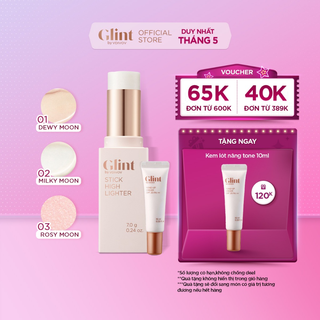 [Glint By VDIVOV Official] Combo Nhũ bắt sáng dạng thỏi tiện lợi Glint ...