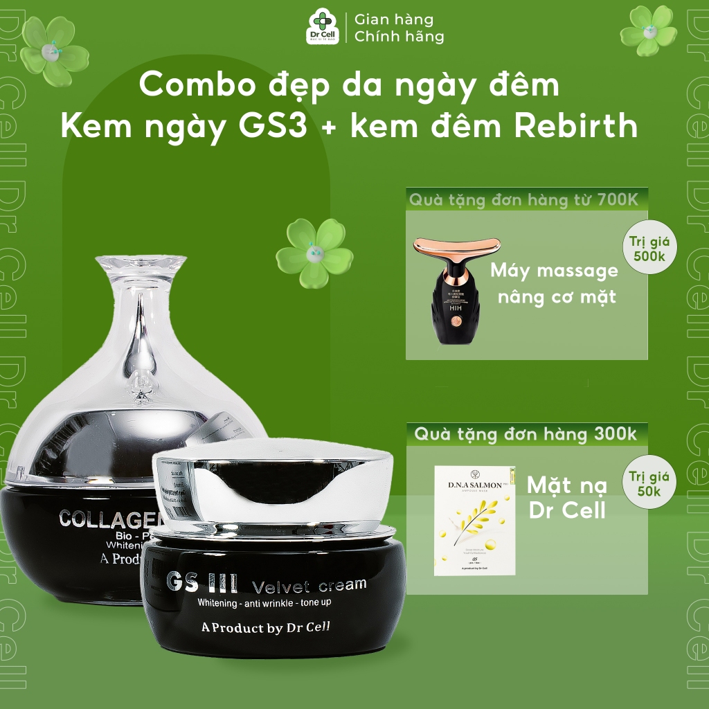 Combo Dưỡng Da Ngày & Ban Đêm Dr Cell (Kem ngày GSIII + Kem đêm ...