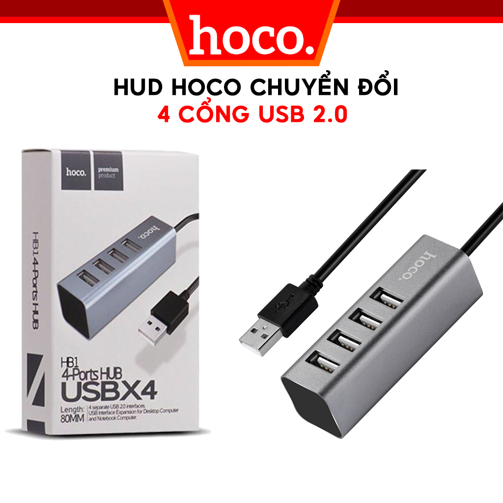 Bộ Chia HUB USB Sang 4 Cổng USB2.0 Maxspeed 480Mbps Chính Hãng Hoco Tương Thích Laptop / PC ...