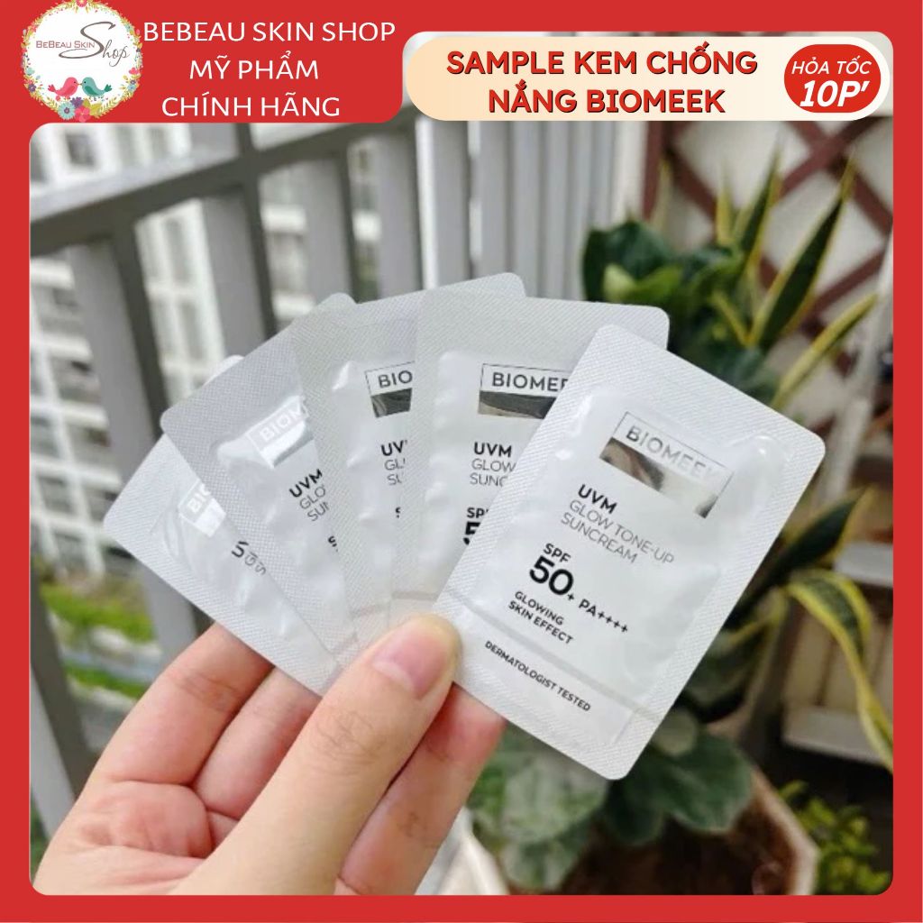 Sample Kem Chống Nắng Biomeek UVM Glow Tone-up Suncream SPF 50+ PA++++ - Bebeau | Shopee Việt Nam