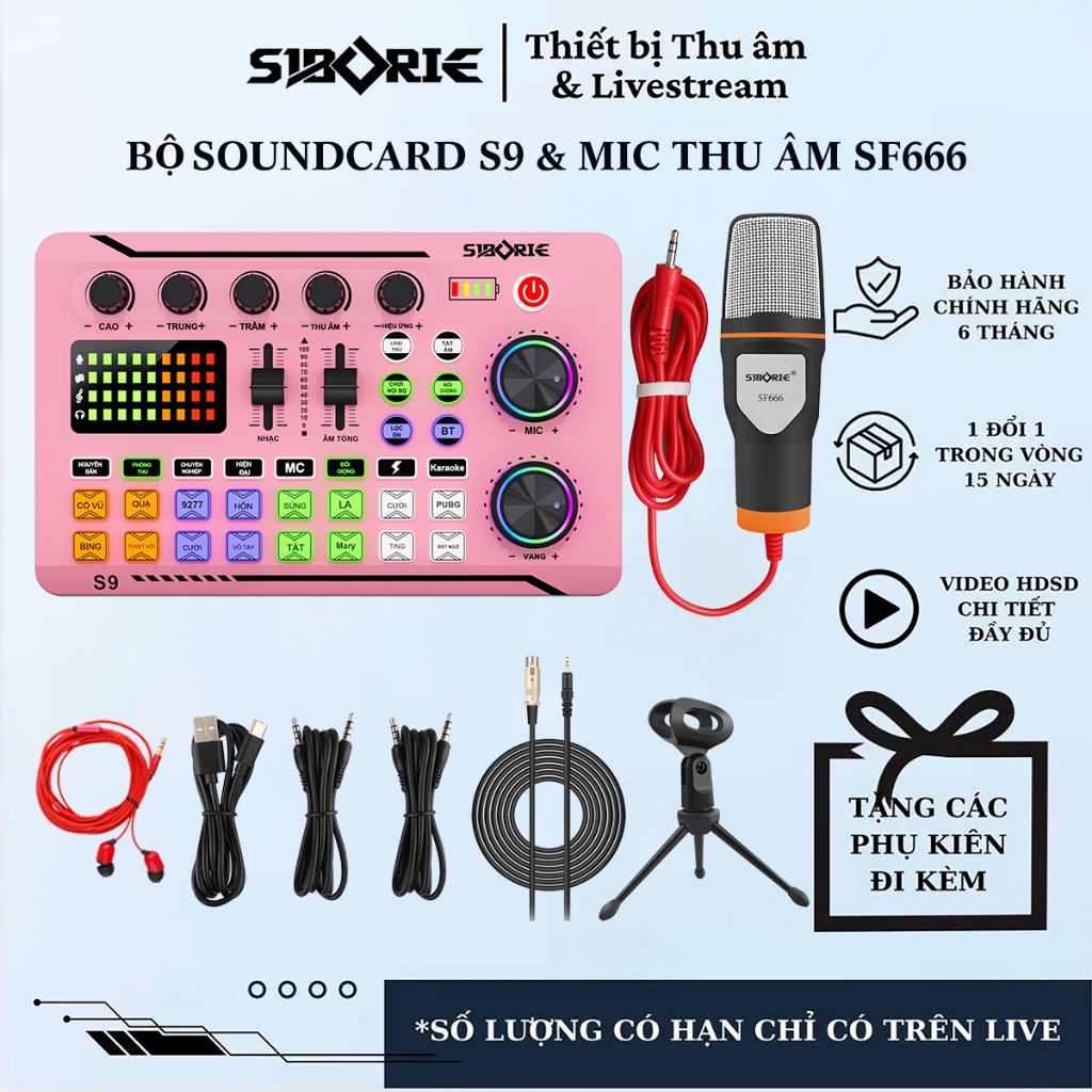 [SIBORIE] BẢNG TIẾNG VIỆT Sound Card S9 + Micro SF666 – Trọn Bộ ...