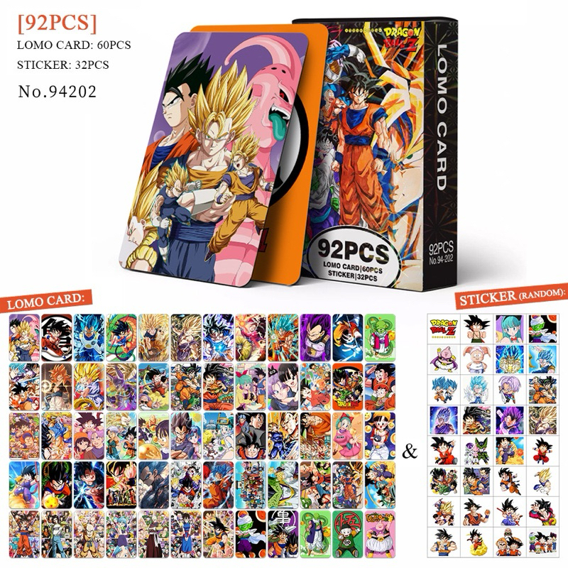 [Lomo Dragonball 92] Bộ 60 lomo card Dragon Ball photocard + 32 Sticker ...