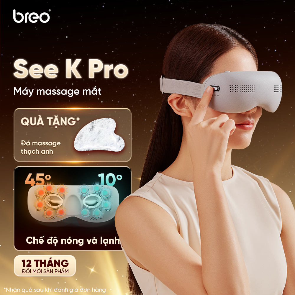 [QUÀ TẶNG 500K] Máy Massage Mắt BREO SEE K PRO - Massage Lạnh Giảm Thâm Mắt - Massage Nóng Giảm ...
