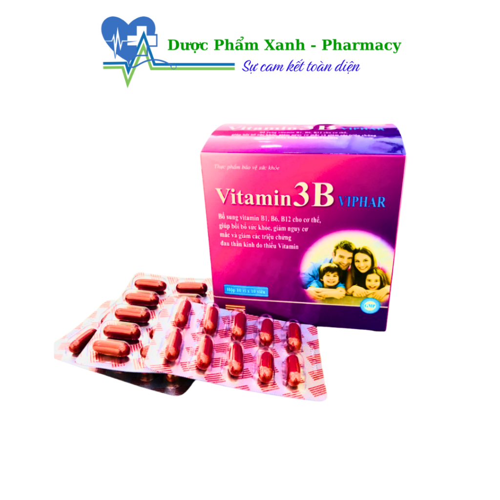 Viên uống Vitamin 3B Viphar Hỗ trợ bổ sung vitamin B1, B6, B12 cho cơ thể - Hộp 100 viên ...