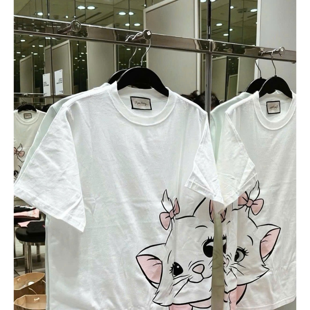 Áo thun nữ cotton nhân vật mèo Marie Disney 100% form rộng thoải mái ...