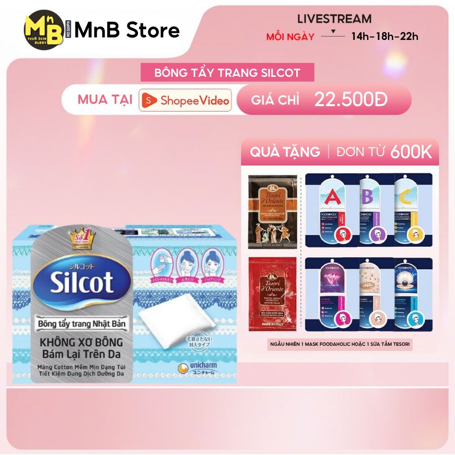 Bông tẩy trang Silcot 82 miếng, 66 miếng mềm mịn, dai và an toàn cho da nhập khẩu Nhật Bản ...