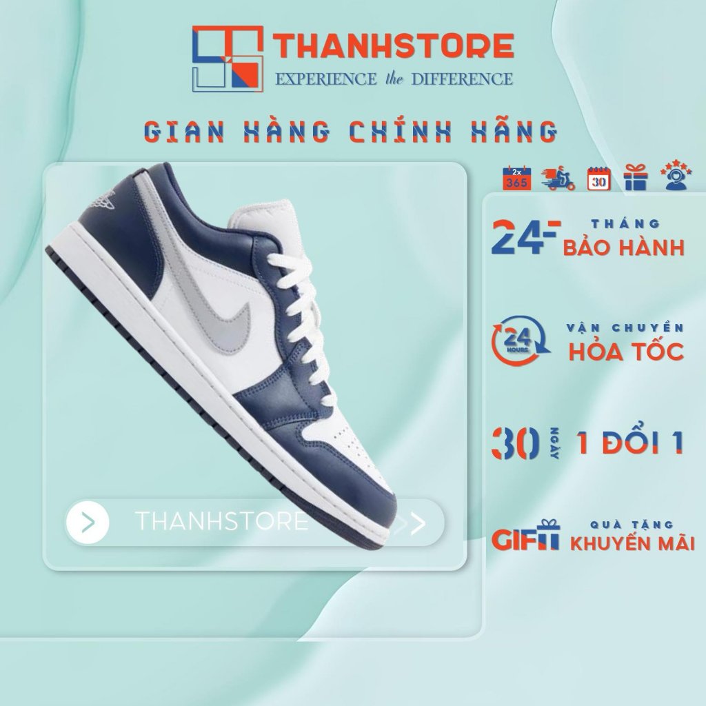 [CHÍNH HÃNG] Giày thể thao nam nữ trắng xanh giàyAIR JORDAN 1 LOW WOLF ...