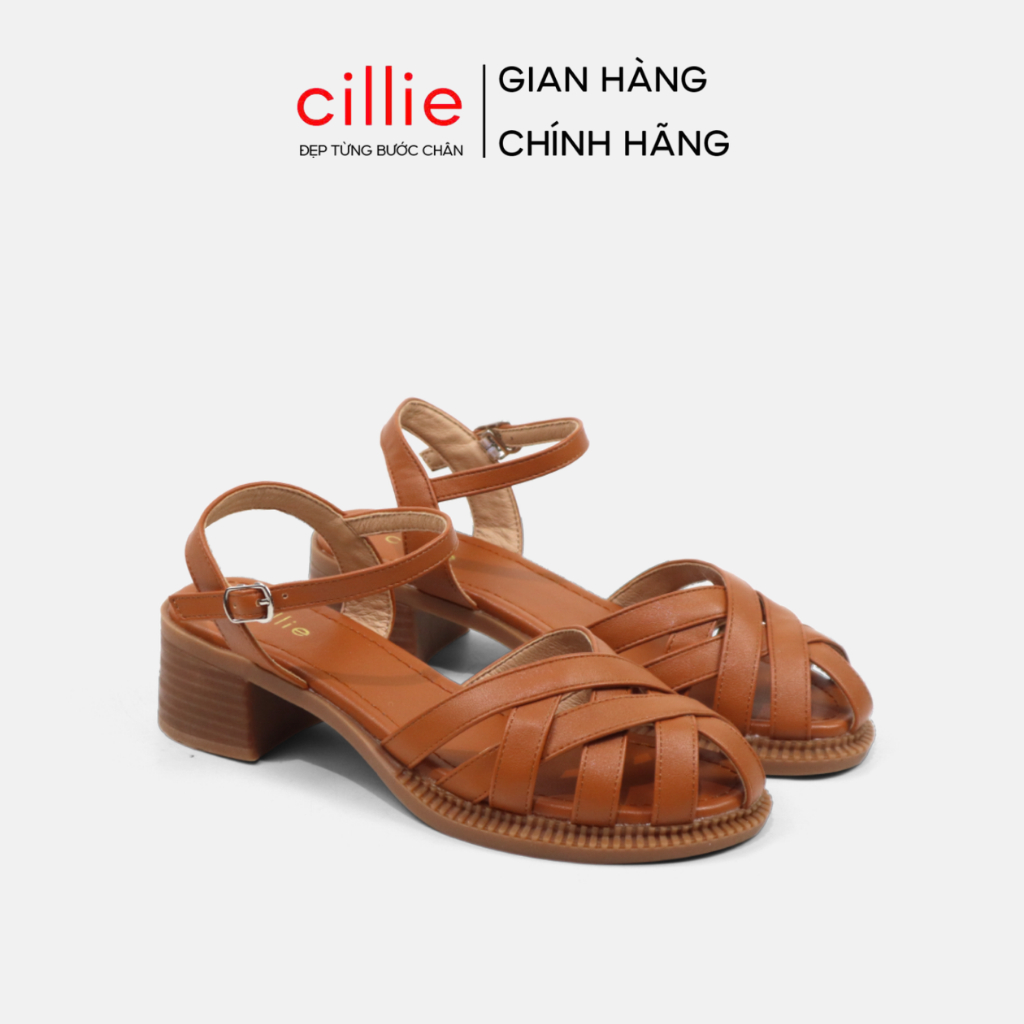 Giày Sandal Nữ Cillie Mũi Rọ Đan Dây Độc Đáo Gót Vuông 5p 1067 | Shopee ...