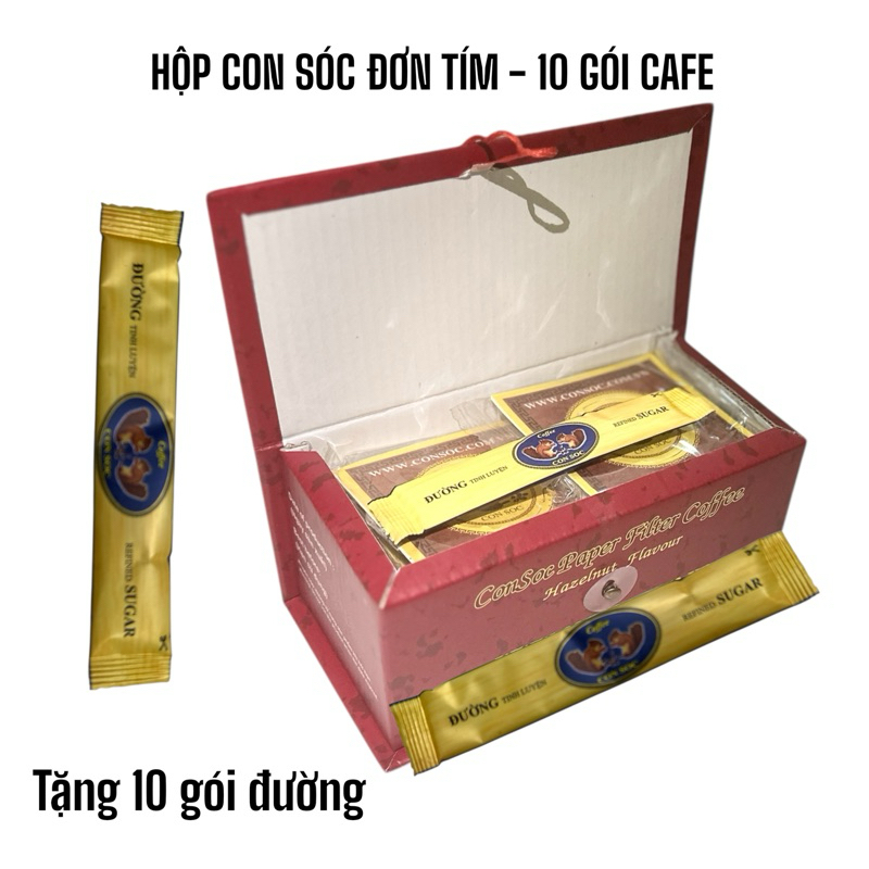 Cà phê Con Sóc phin lọc giấy HỘP TÍM( Hộp 10 gói) | Shopee Việt Nam