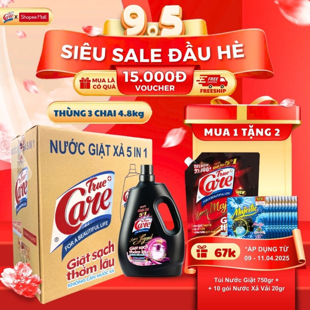 Thùng Nước Giặt Xả True Care 5in1 Hương Legend (2.4Kg - 4.8Kg) | Shopee Việt Nam