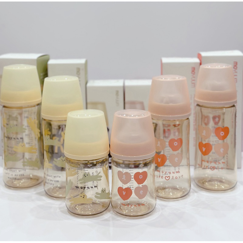 [Nhập khẩu] Bình sữa Moyuum Premium thế hệ 3 trơn/hoạ tiết mẫu mới 2025 80ml-170ml-270ml-330ml ...