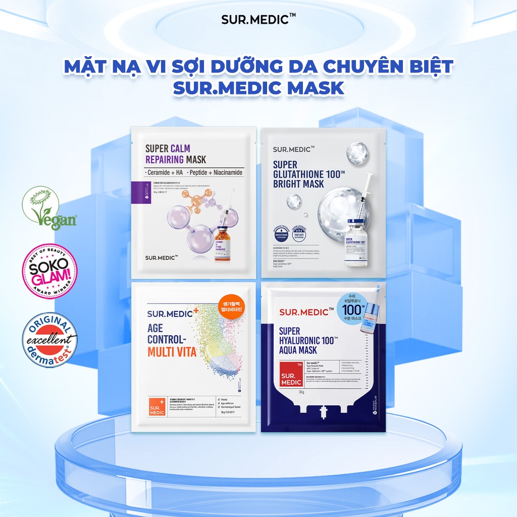 Mặt Nạ Vi Sợi Dưỡng Da Chuyên Biệt SUR.MEDIC Mask 30g/miếng | Shopee ...