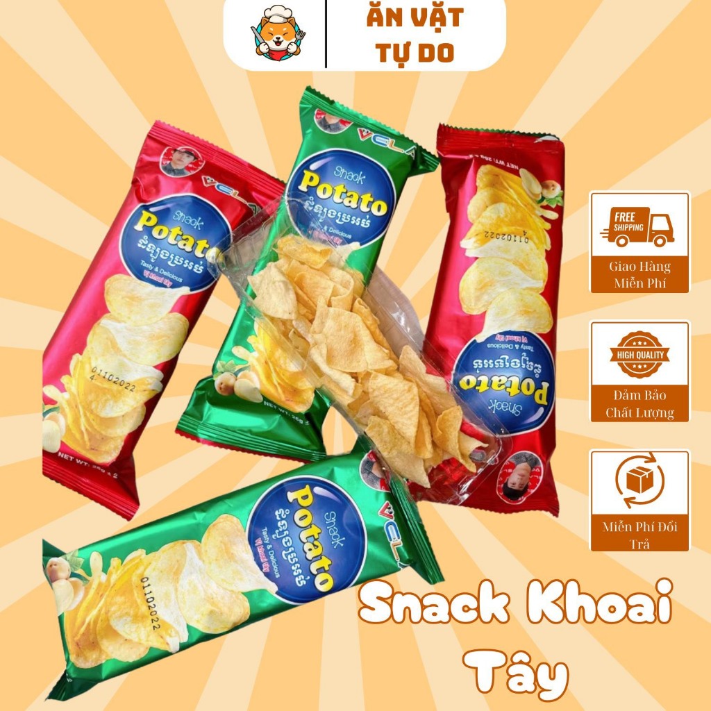 Snack potato khoai tây lát vela bim bim ăn vặt cổng trường ngon giòn ...