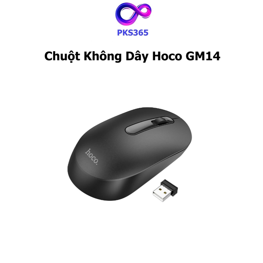 Chuột không dây 2.4G Bluetooth Hoco GM14 , kết nối USB, DPI 1200 tiện lợi khi sử dụng ( Đen ...