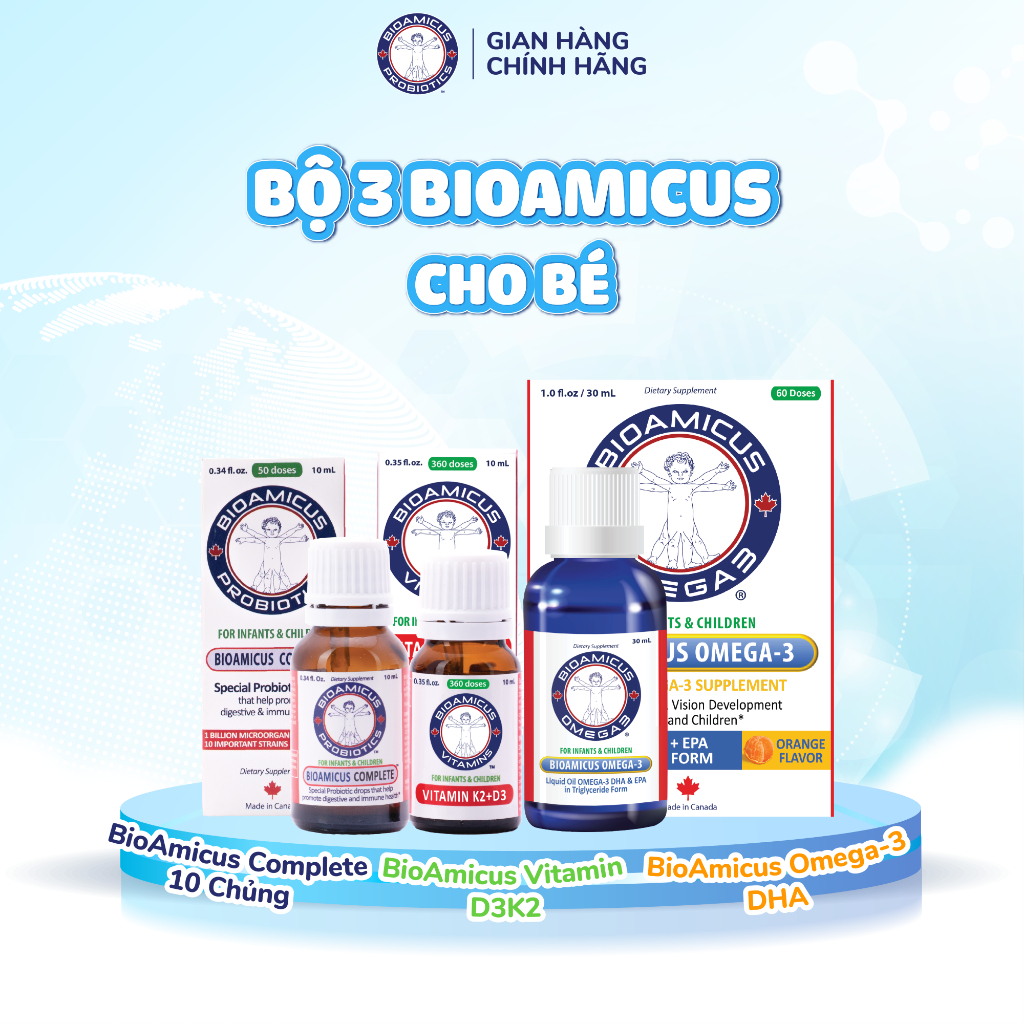 Bộ Ba BioAmicus Cho Bé - BioAmicus Complete 10 Chủng & BioAmicus ...