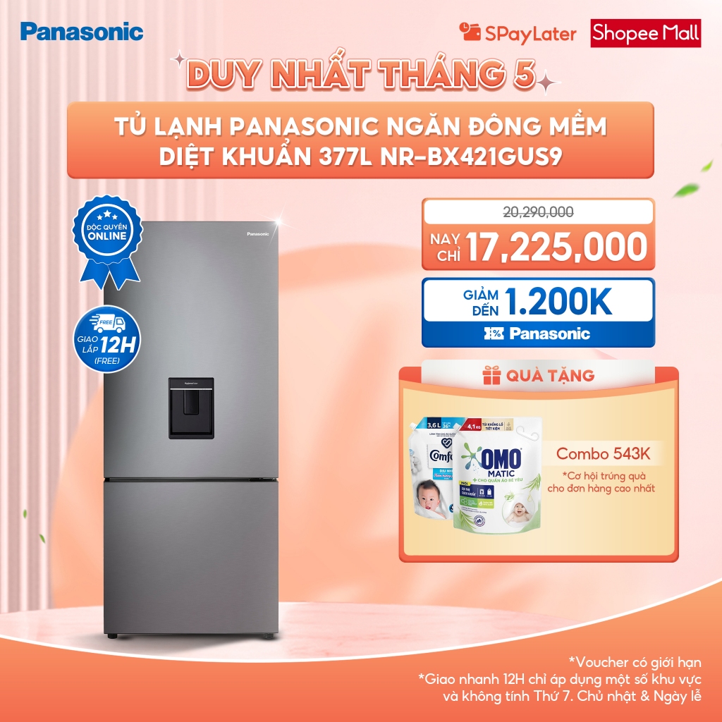 [NHẬP ELPN2T5H GIẢM 20% TỐI ĐA 2TR5] Tủ lạnh Panasonic Ngăn đông mềm ...