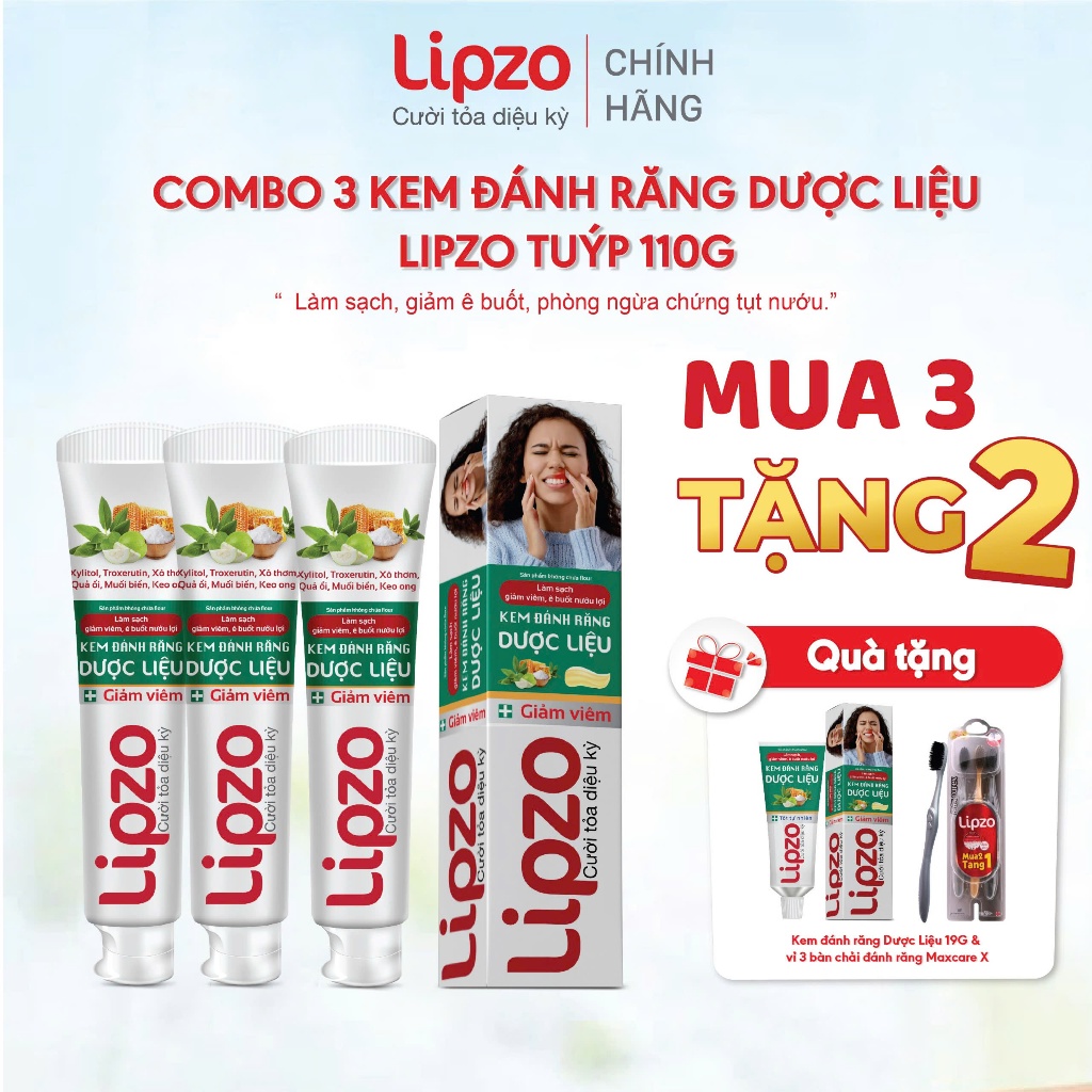 Kem Đánh Răng Dược Liệu Lipzo Tuýp 110g Từ 6 Loại Dược Liệu Thiên Nhiên ...