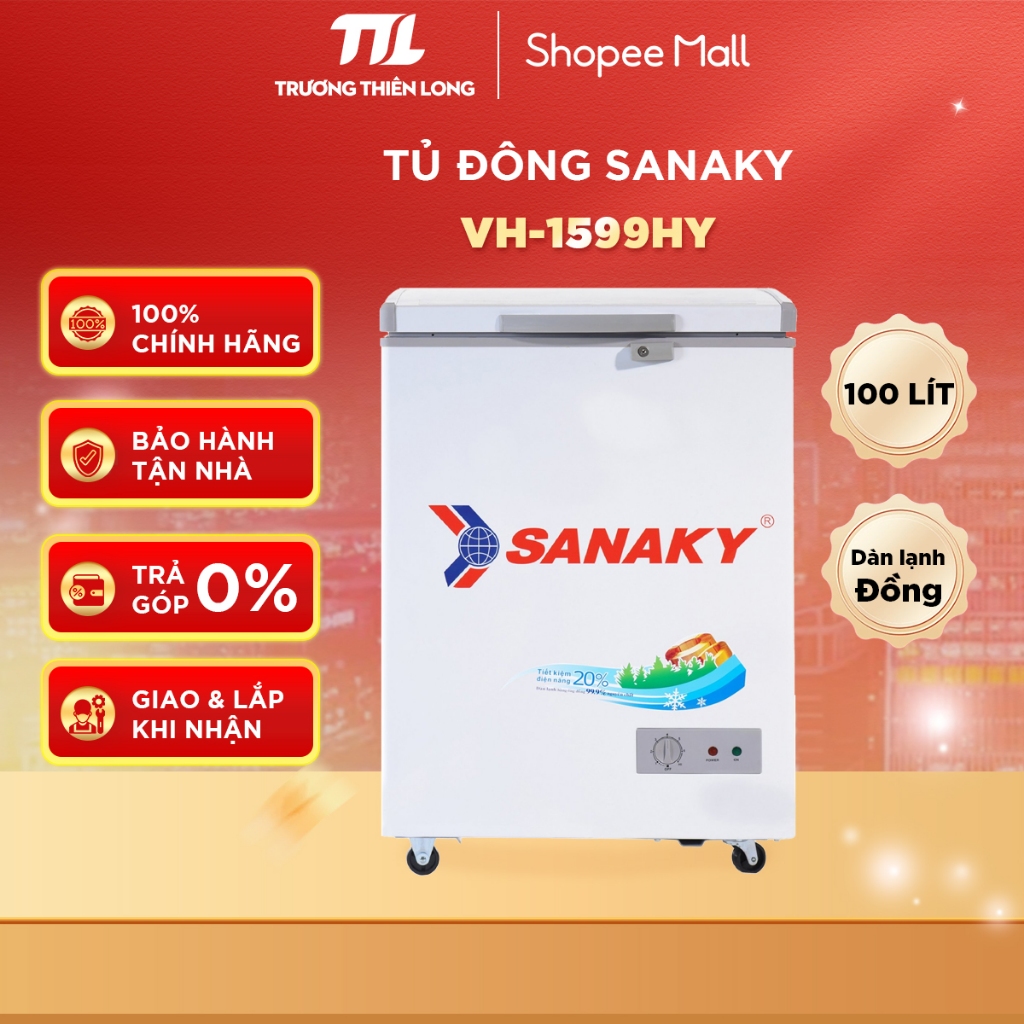 VH-1599HY - Tủ Đông SANAKY 100 Lít VH-1599HY [TOÀN QUỐC] | Shopee Việt Nam