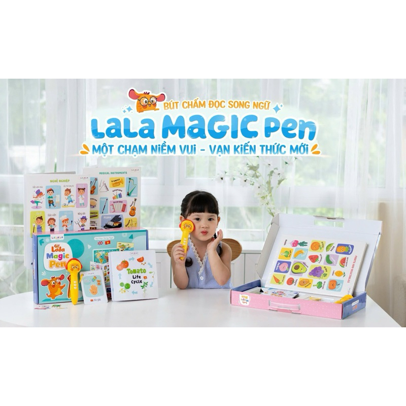 [bảo hành chính hãng 6 tháng] Bút chấm đọc song ngữ lala magic pen ...