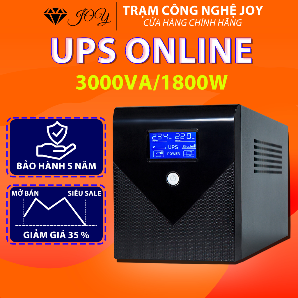 Bộ lưu điện UPS Online Dung lượng 3000VA Công suất 1800W dùng cho PC ...