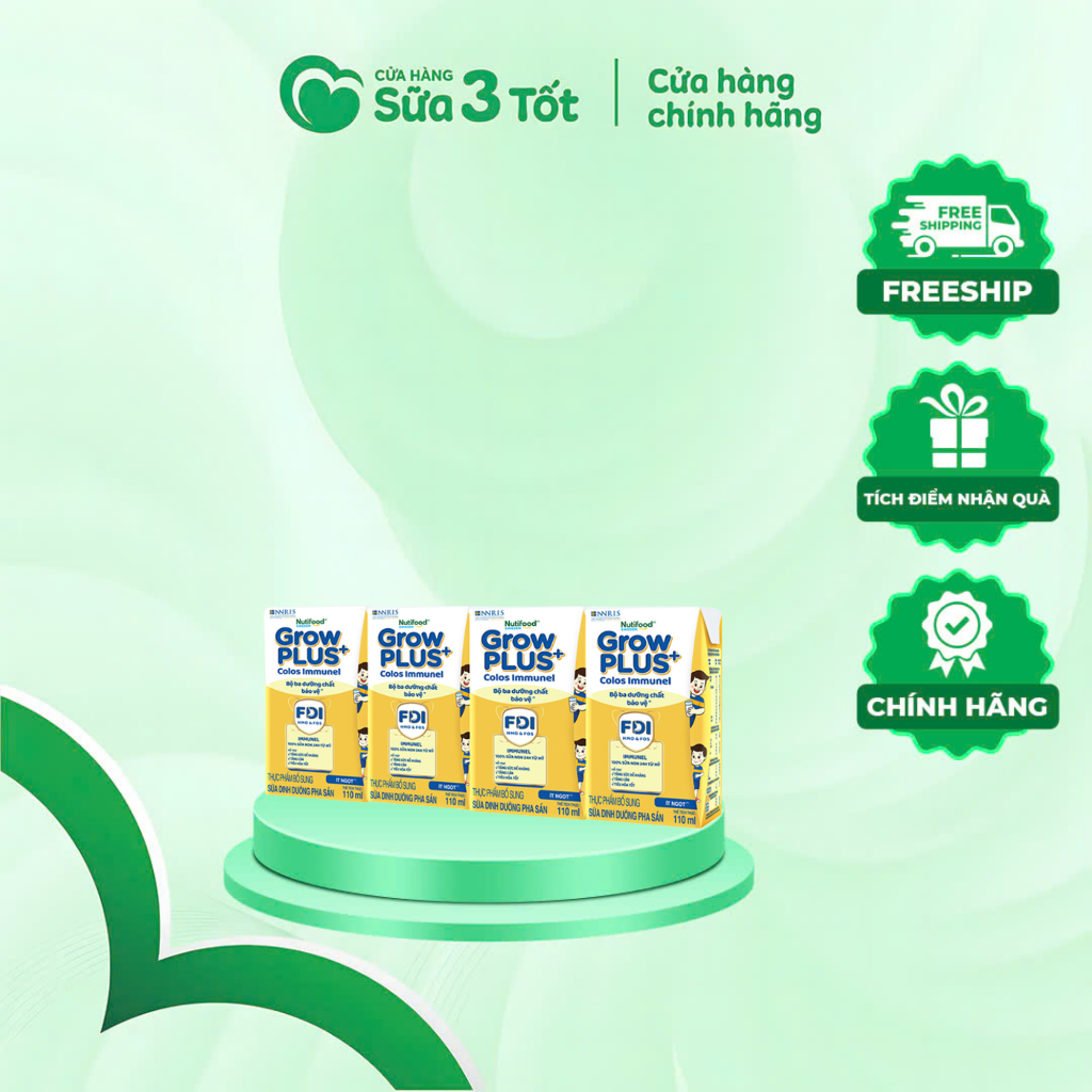 1 thùng SBPS Nutifood Grow Plus+ Colos Immunel Thụy Điển - Lốc 4 Hộp ...