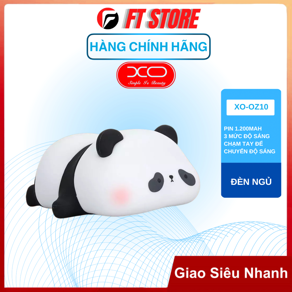 Đèn ngủ gấu trúc XO-OZ10, pin 1.200mAh, 3 mức độ sáng, chuyển đổi độ sáng bằng 1 cái chạm tay ...