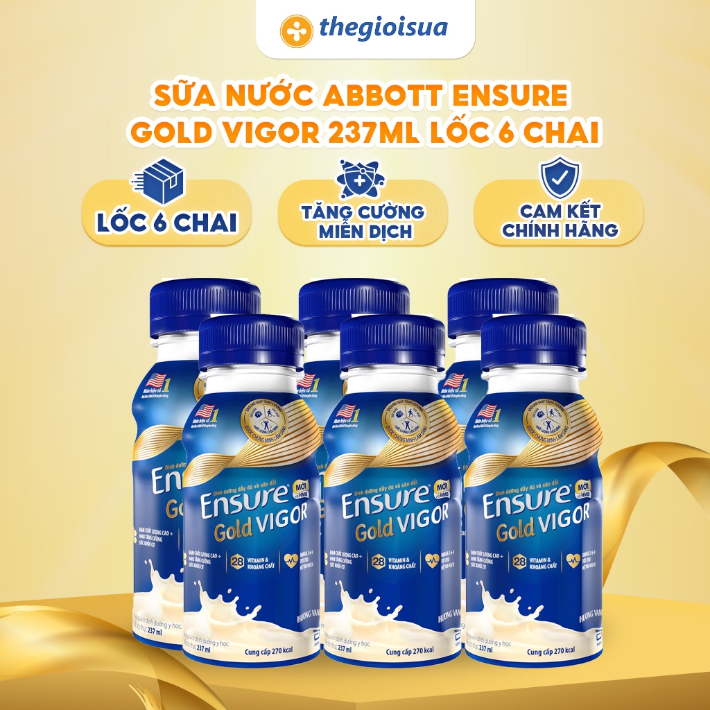 Sữa Nước Abbott Ensure Gold Vigor 237ml - Lốc 6 Chai | Shopee Việt Nam