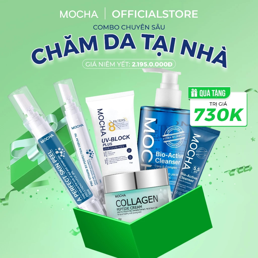 [MOCHA] Combo Peel Da Mocha + Sữa Rửa Mặt Bio Active + Kem Chông Nắng ...