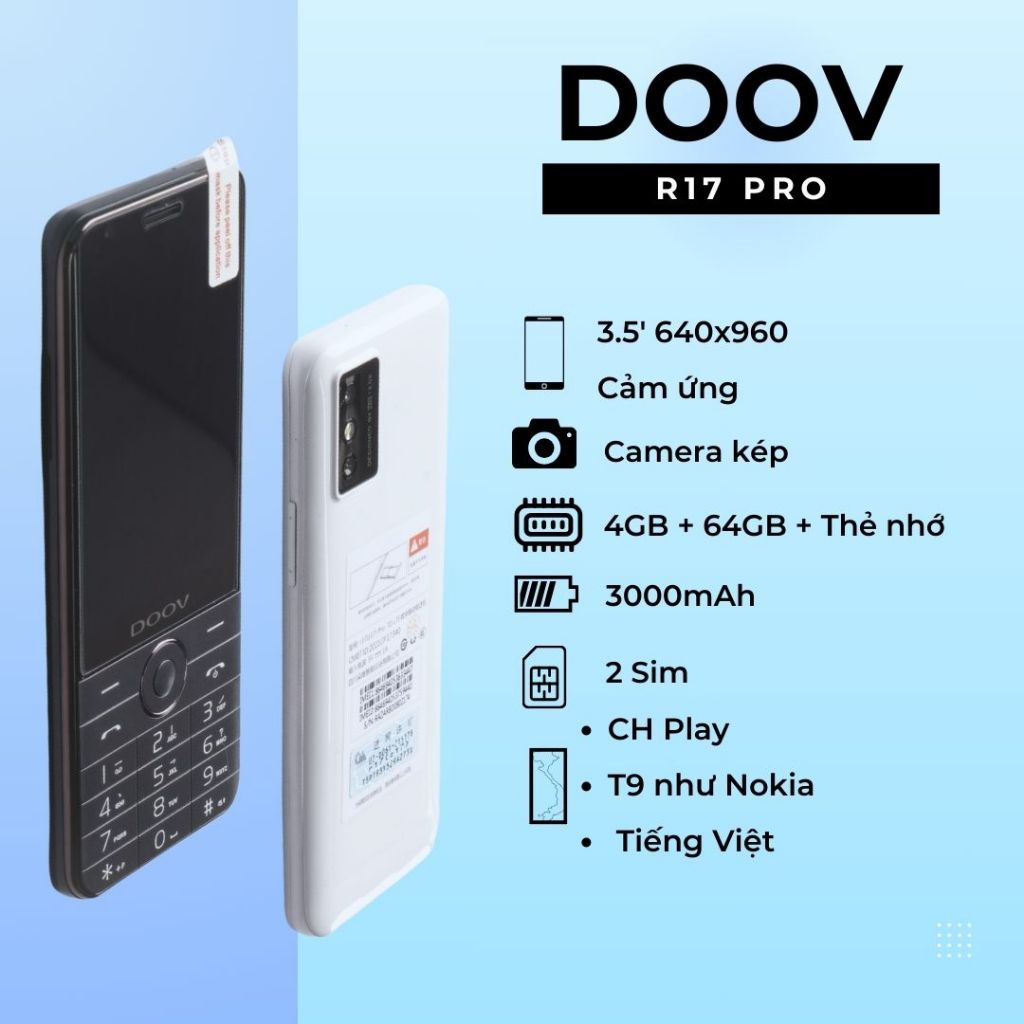 Máy R17 Pro 2 Sim - Điện thoại có camera có cảm ứng - Android 12 - Doov ...