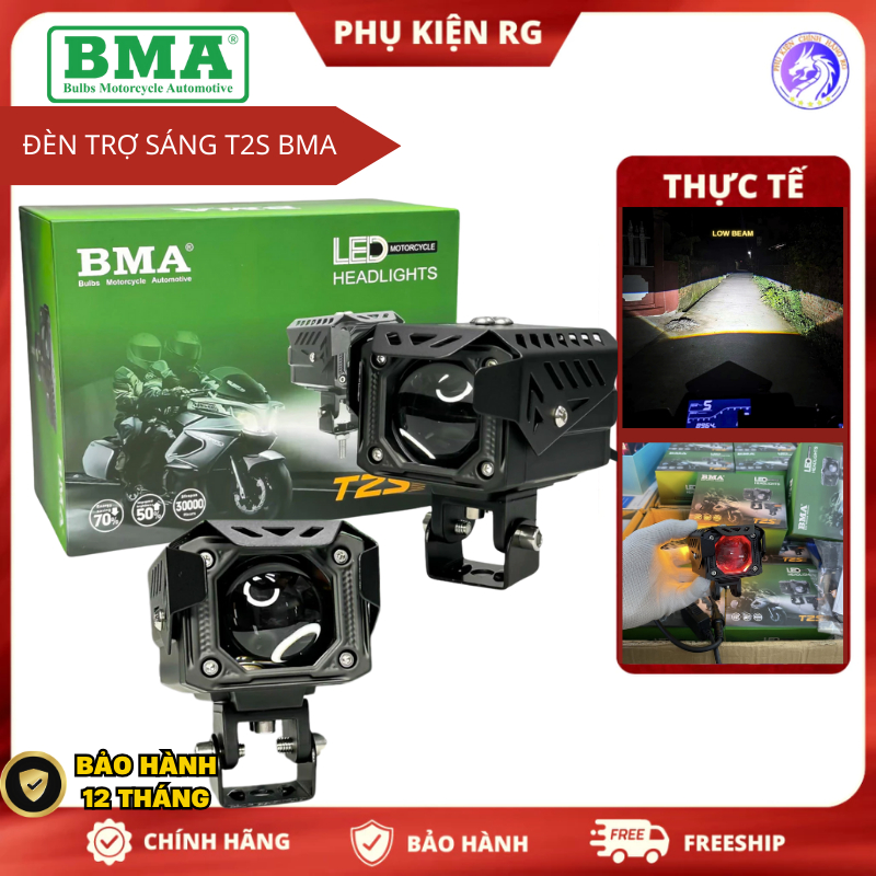 Đèn T2S BMA, Đèn Trợ Sáng Chính Hãng BMA 50W Pha Màn Chập Ánh Sáng Trắng Chống Nước IP68 - BH ...