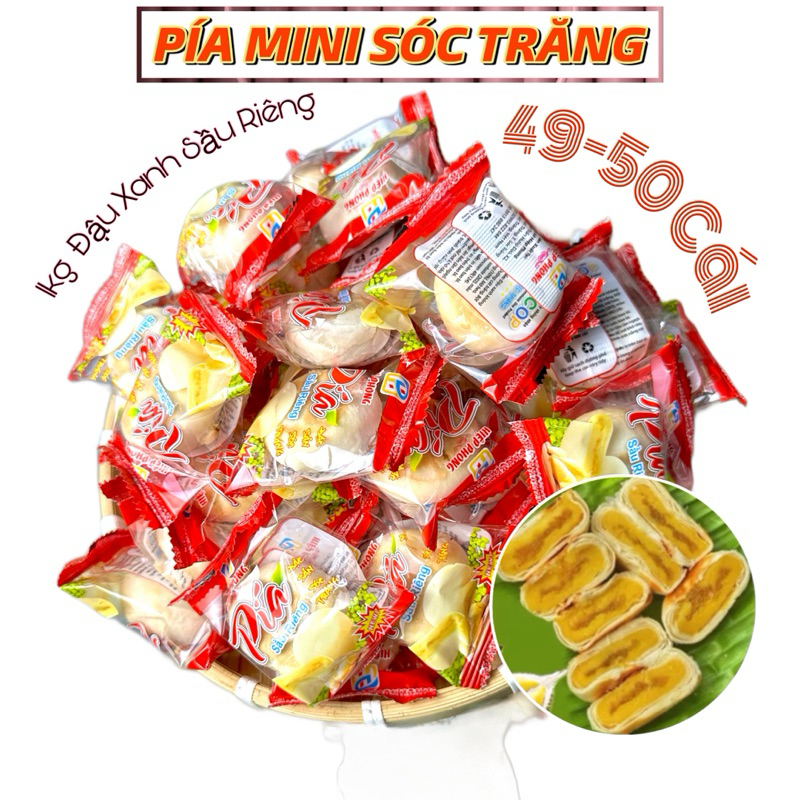 Bánh Pía Mini Sóc Trang Vị Đậu Xanh Sầu Riêng Hiệp Phong (1Kg 49-52 cái ...