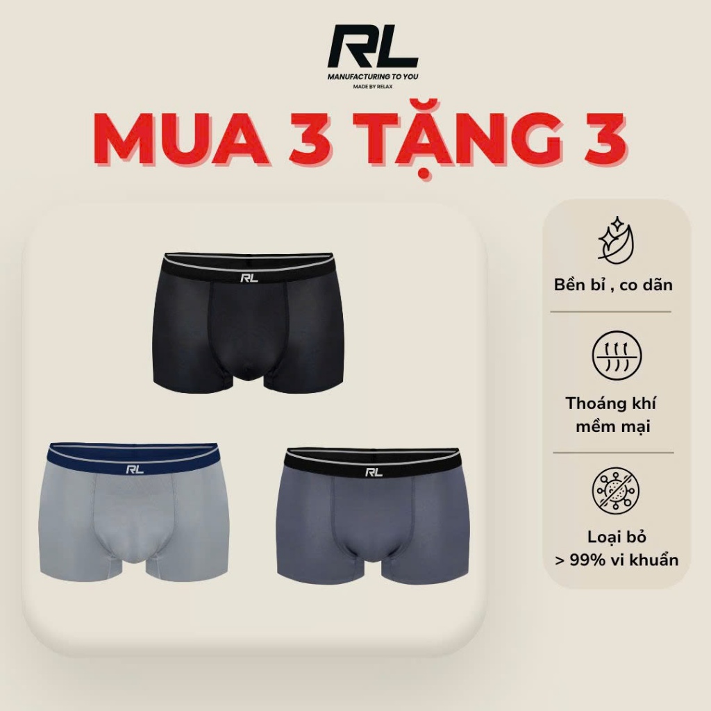 [COMBO 3 TẶNG 3] Quần Lót Boxer Lụa Băng Cao Cấp RDO125 – Thoáng Mát ...