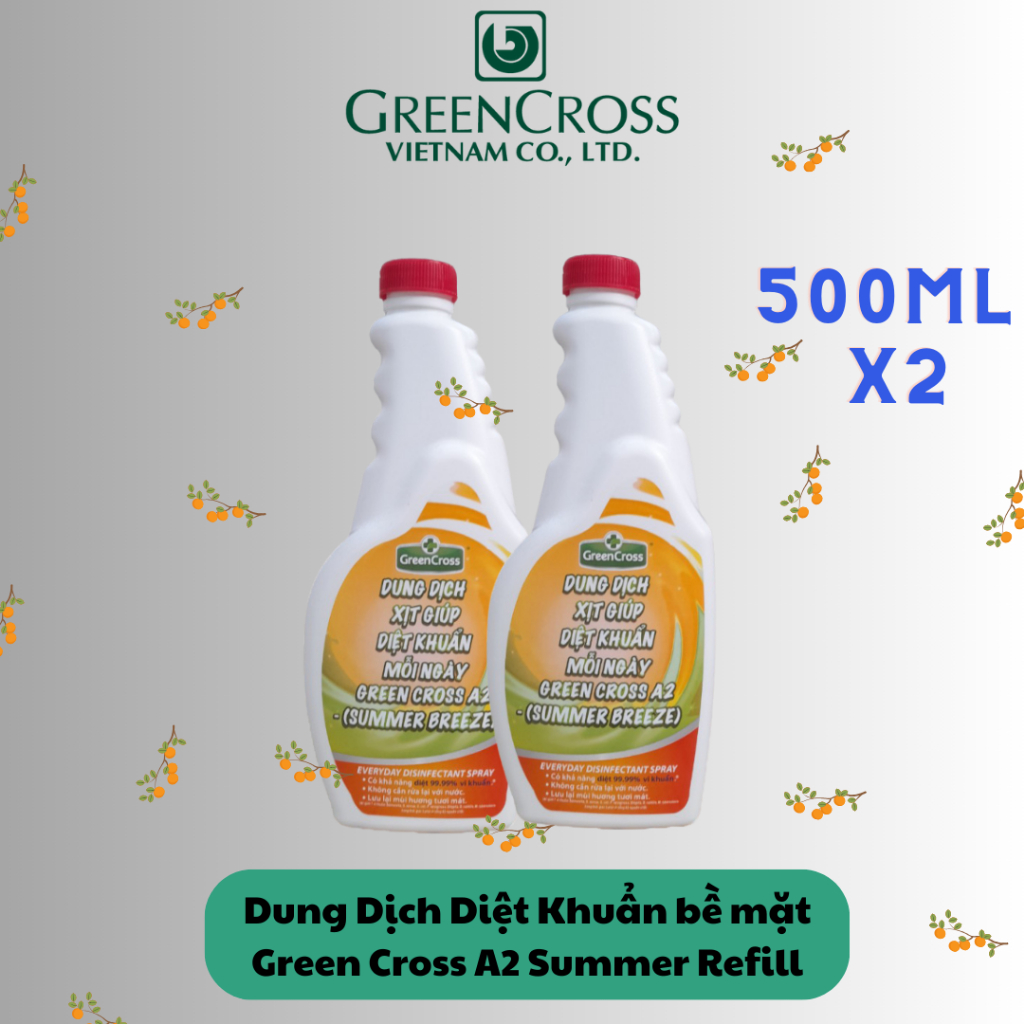 Combo 2 chai Dung dịch diệt khuẩn A2 refill Green Cross 500ml | Shopee Việt Nam