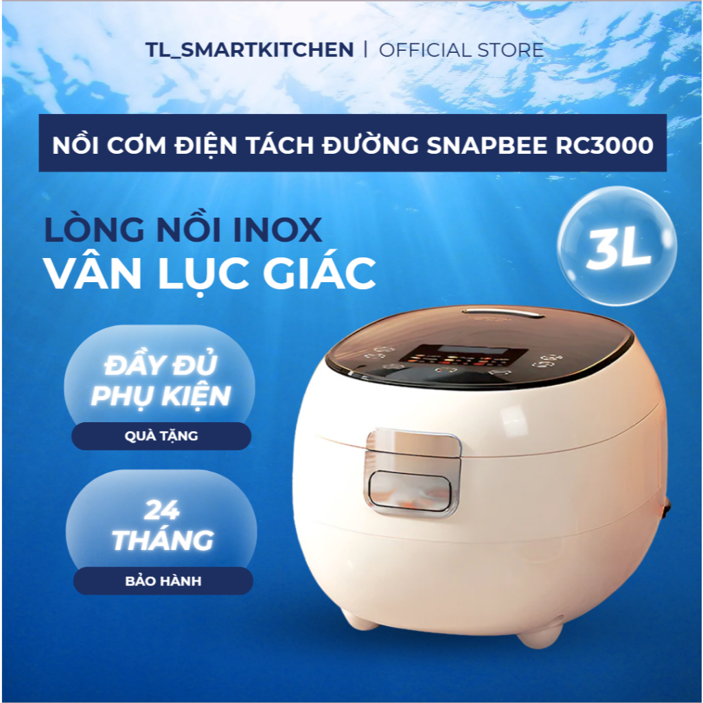 Nồi Cơm Điện Tách Đường Đa Năng Snapbee RC3000 PRO - Lòng Nồi Vân Lục ...